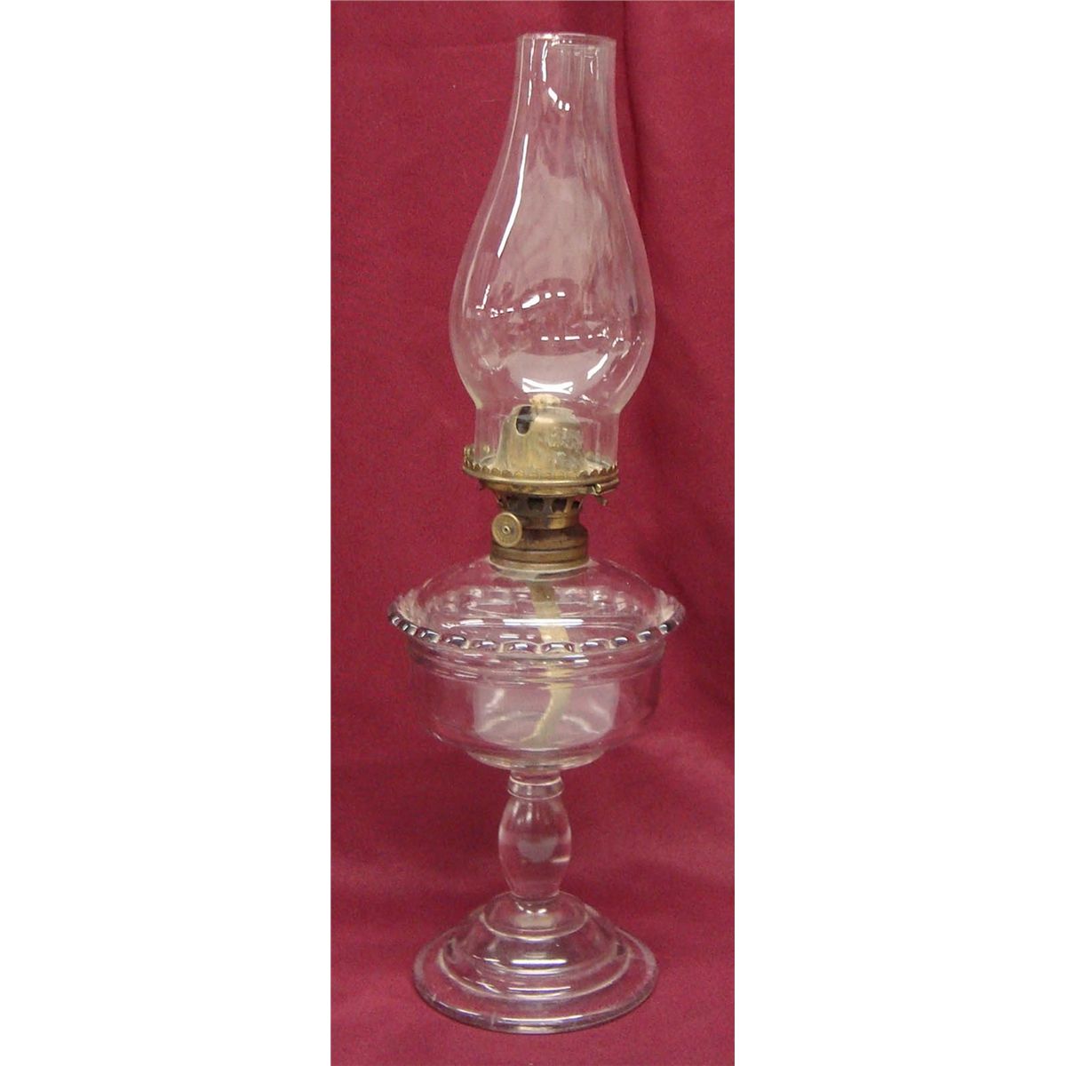 Antique Glass Oil Lamp