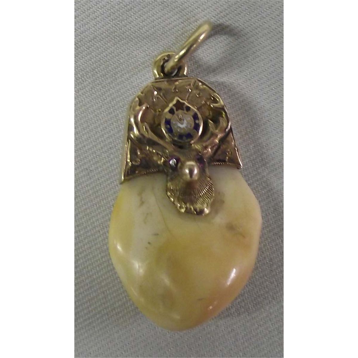 BPOE Fraternal Pendant-Elk's Tooth w/Gold Cap
