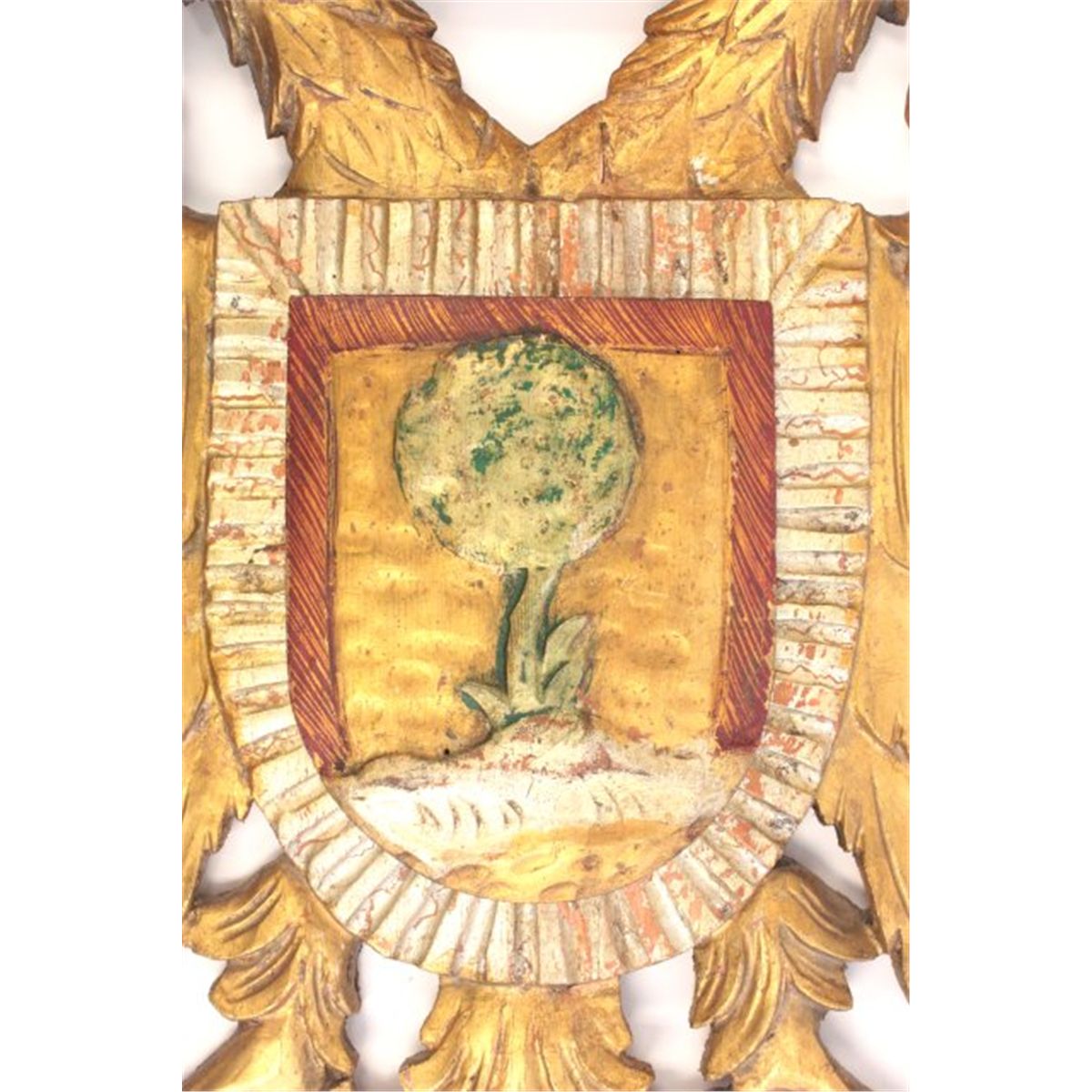 Old carved Italian wood applique "Double Eagle"