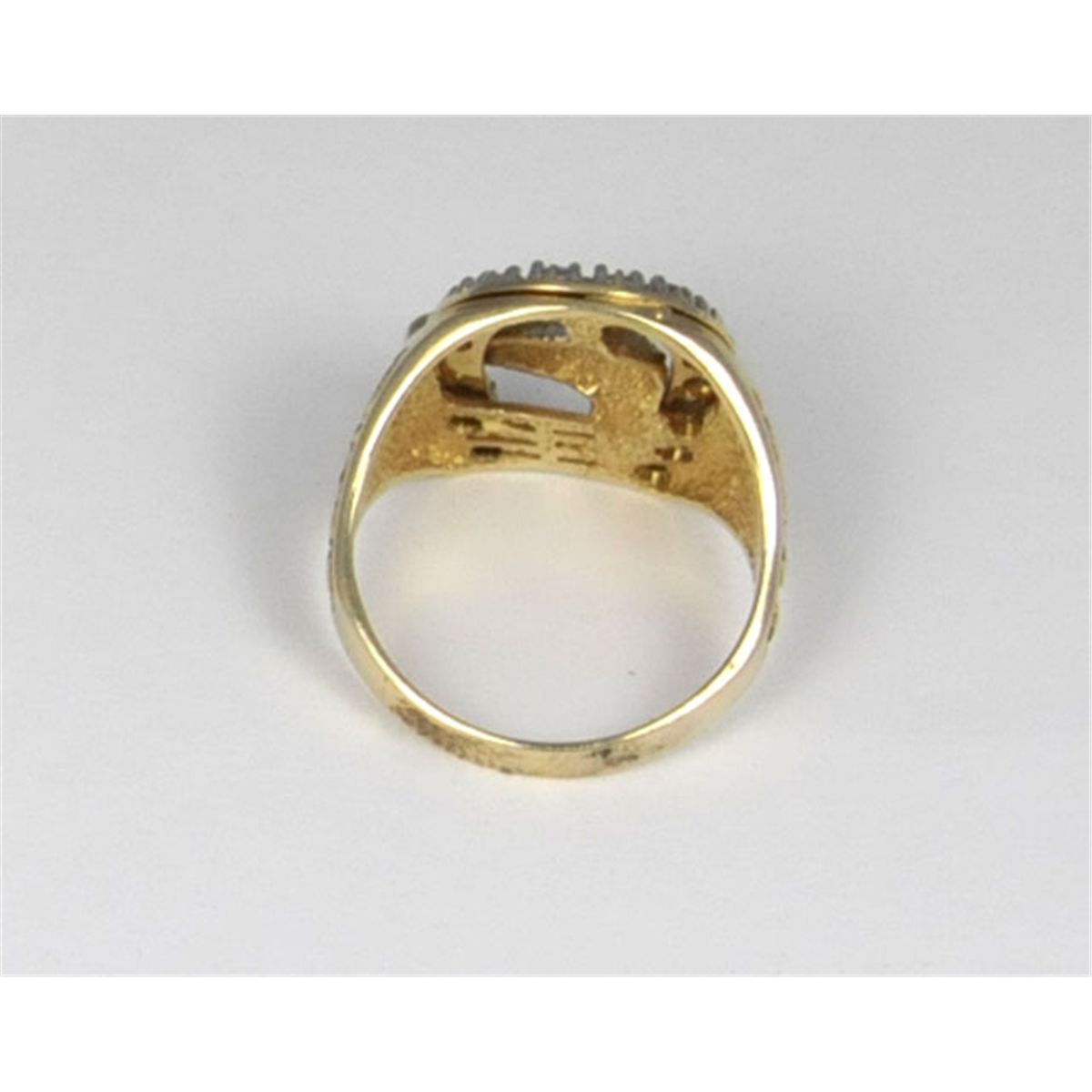 14kt yellow gold & diamond "Horseshoe Horse" ring