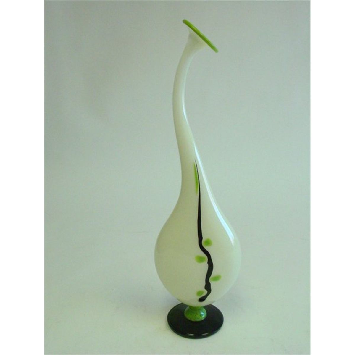 Art Glass fluted vase artist signed