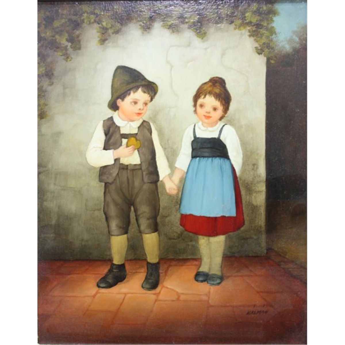 Hungarian oil painting signed Kalman