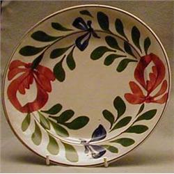 LLANELLY POTTERY "PERSIAN ROSE" PAINTED PLATE