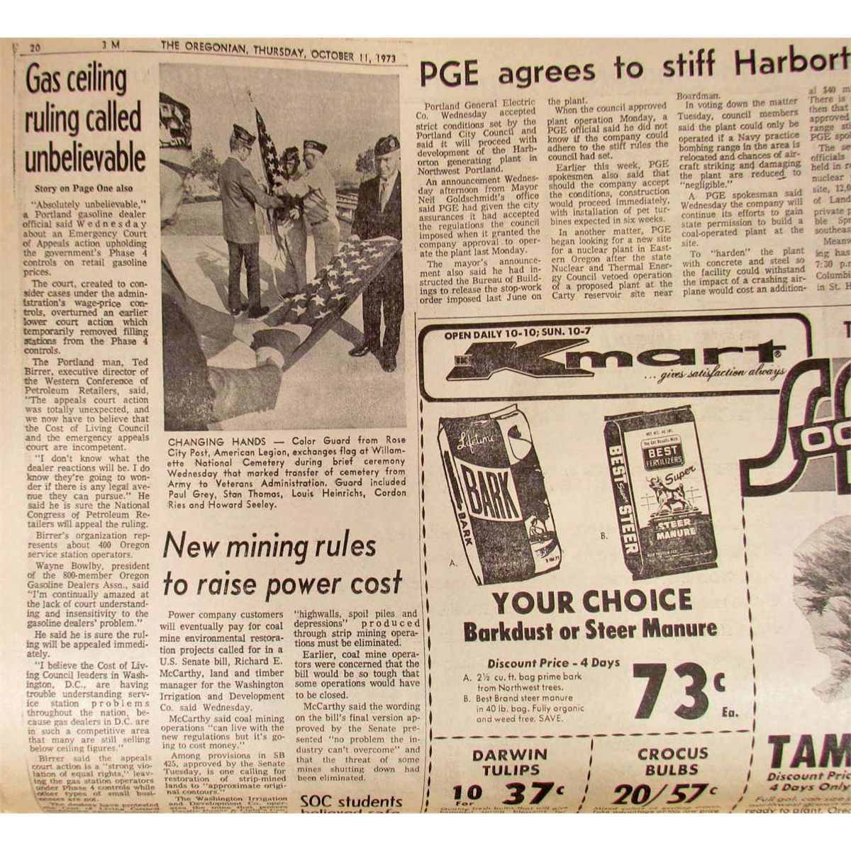 1973 NEWSPAPER - THE OREGONIAN