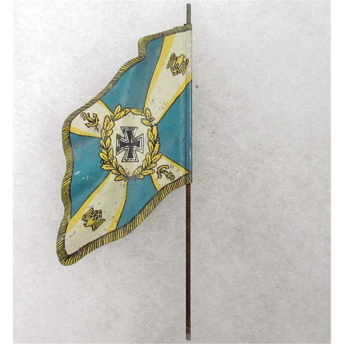 GERMAN NAZI ELASTOLIN NAVAL REGIMENTAL STANDARTE FLAG