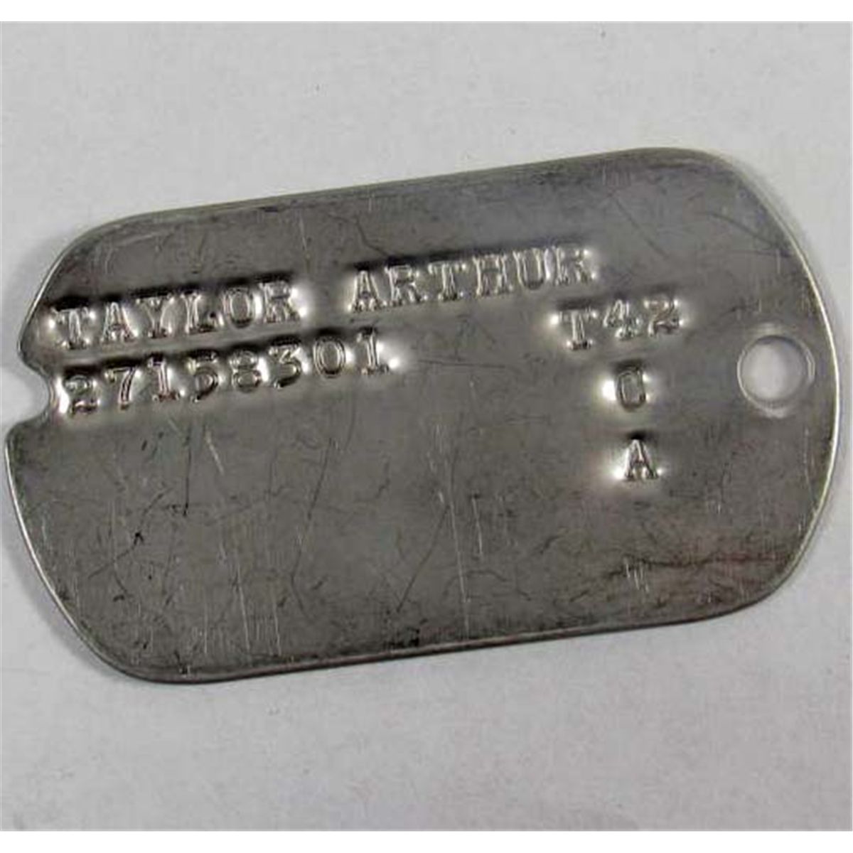 US WW2 ARMY BRIGADIER GENERAL GEORGE ARTHUR TAYLOR MILITARY DOG TAG