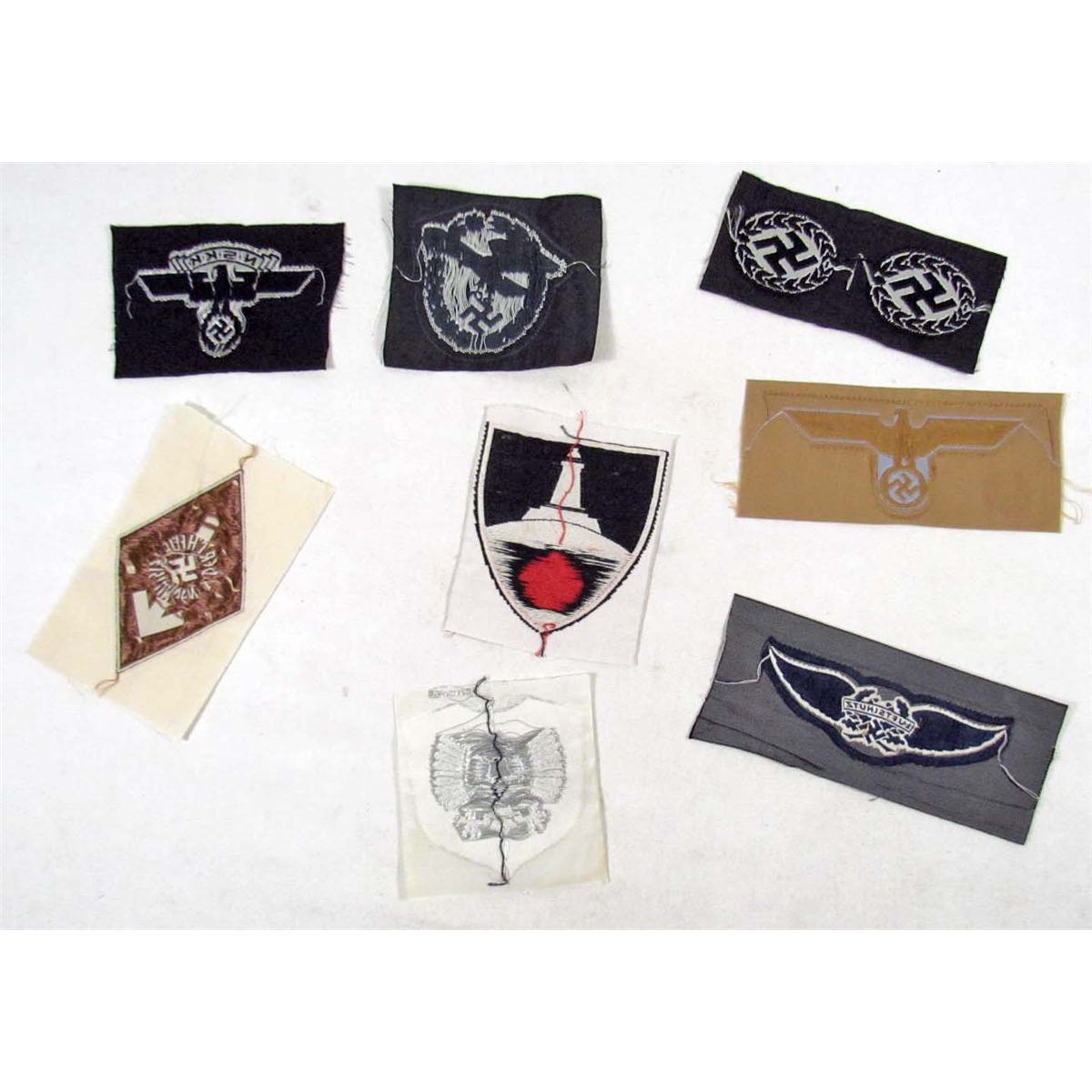LOT OF 8 GERMAN NAZI CLOTH MILITARY INSIGNIAS