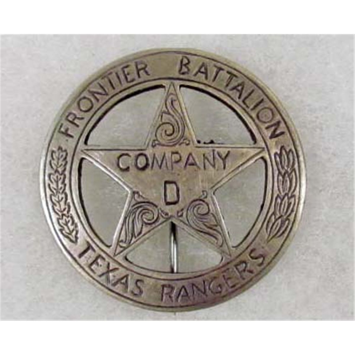 OLD WEST TEXAS RANGERS COMPANY D FRONTIER BATTALION LAW BADGE