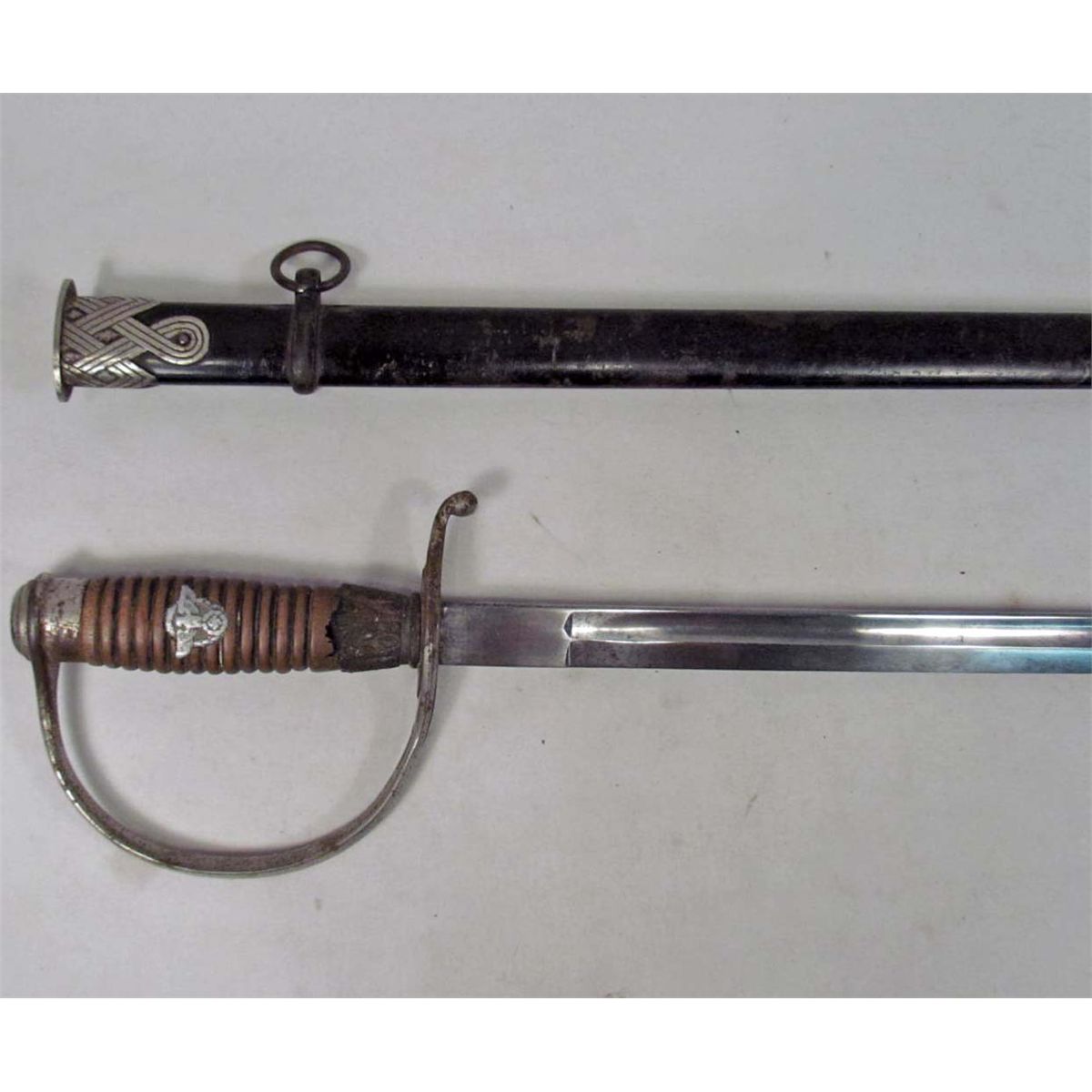RARE GERMAN NAZI SS POLICE NCO SWORD W/ SCABBARD