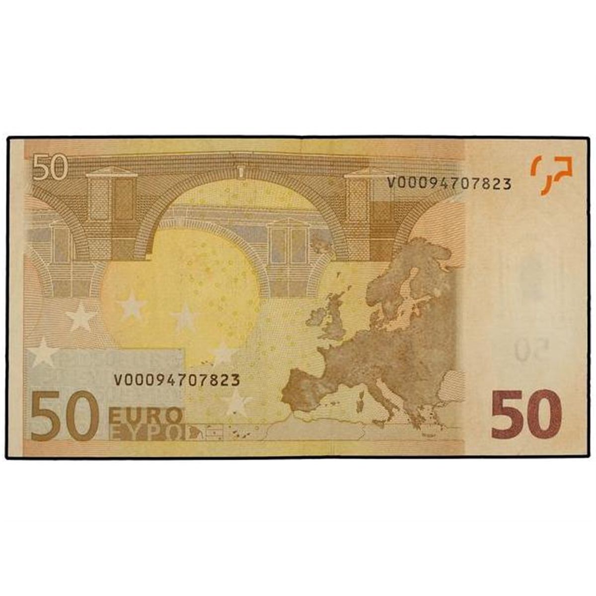 50 Euros. - 2002. - ERROR: Rareza de color en reverso. Ed-EU4. MBC+.