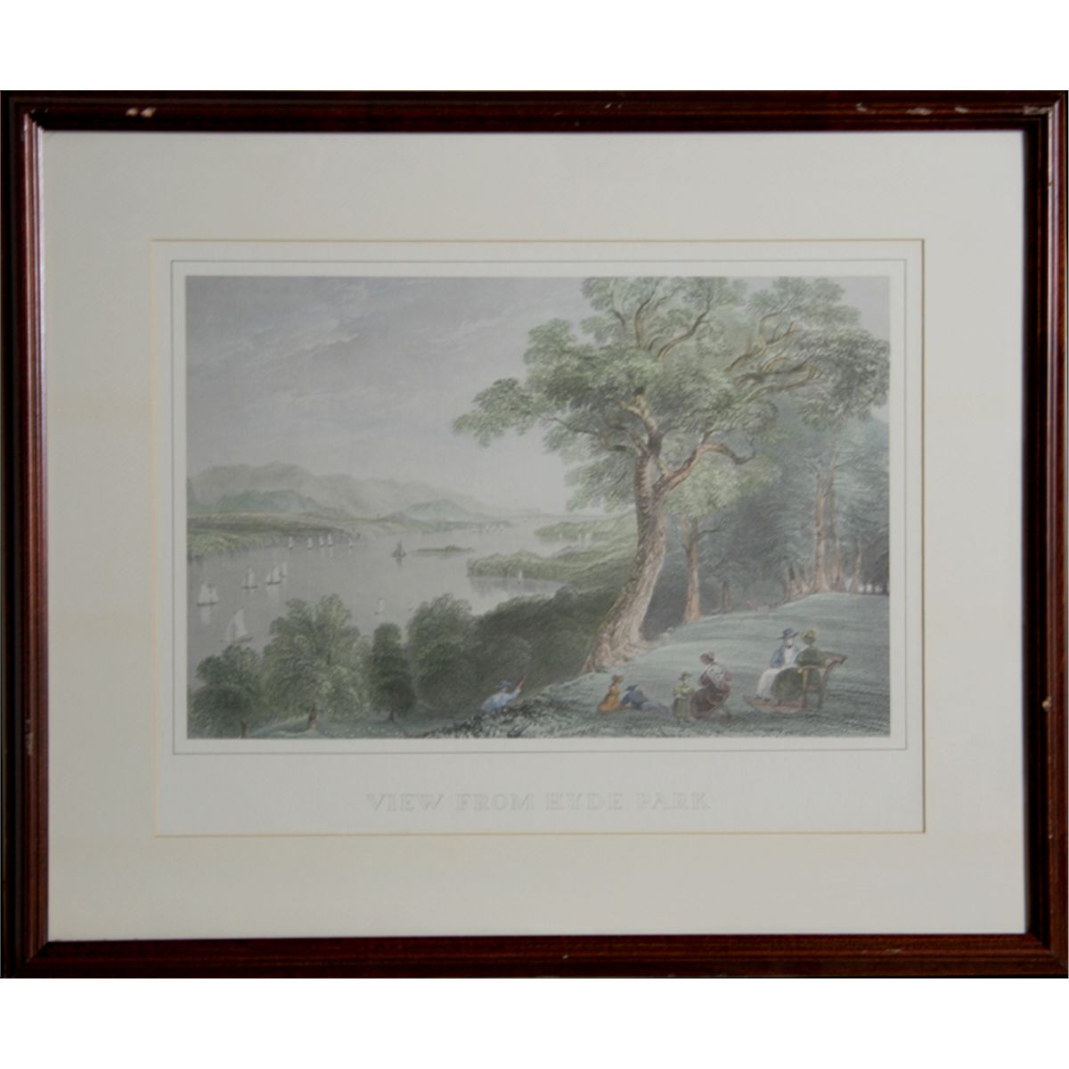 William Henry Bartlett, View From Hyde Park, Hand Colored Lithograph