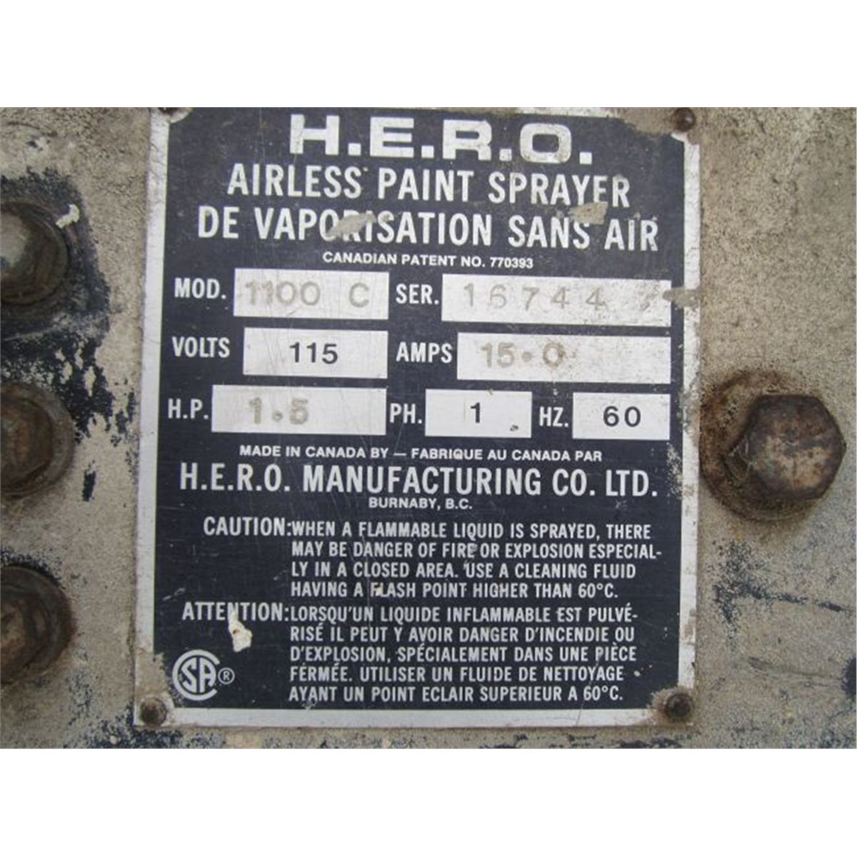 Hero 1100C Airless Paint Sprayer