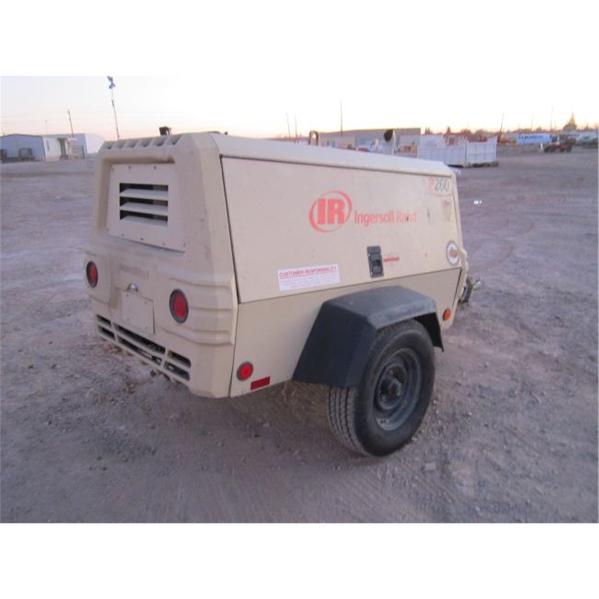 2009 Ingersoll-Rand P260 WIR S/A Towable Air Compressor