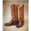 Tooled Rusty Franklin Texas Leather & Gator Cowgirl Boots