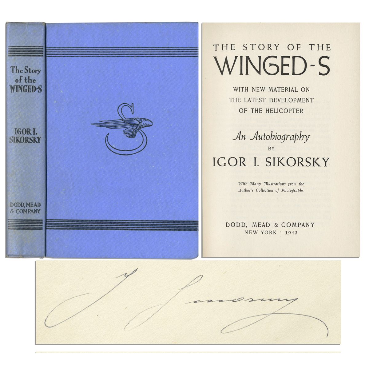 Igor Sikorsky ''Winged-S'' Signed