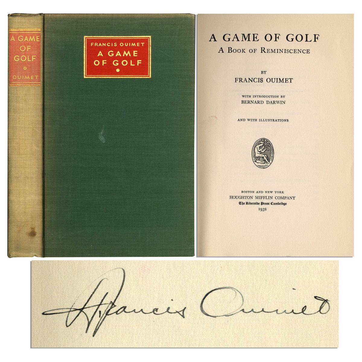 Francis Ouimet ''Golf'' Signed