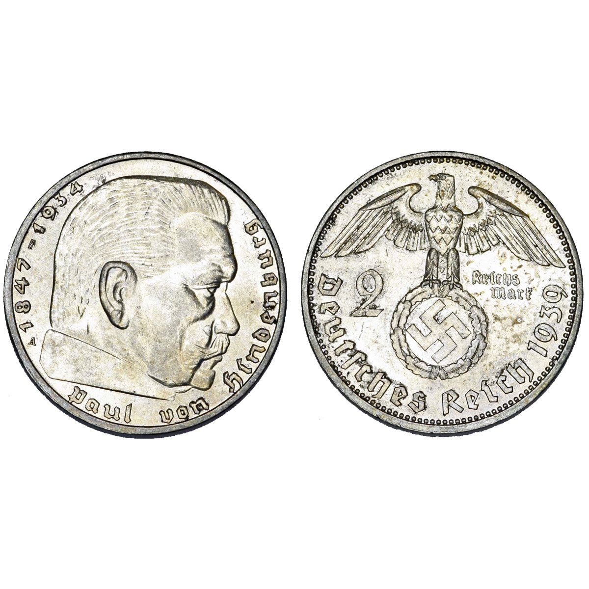 Germany. Third Reich. A. Hitler (1933-1945). AR 2 Mark 1939 A. AU