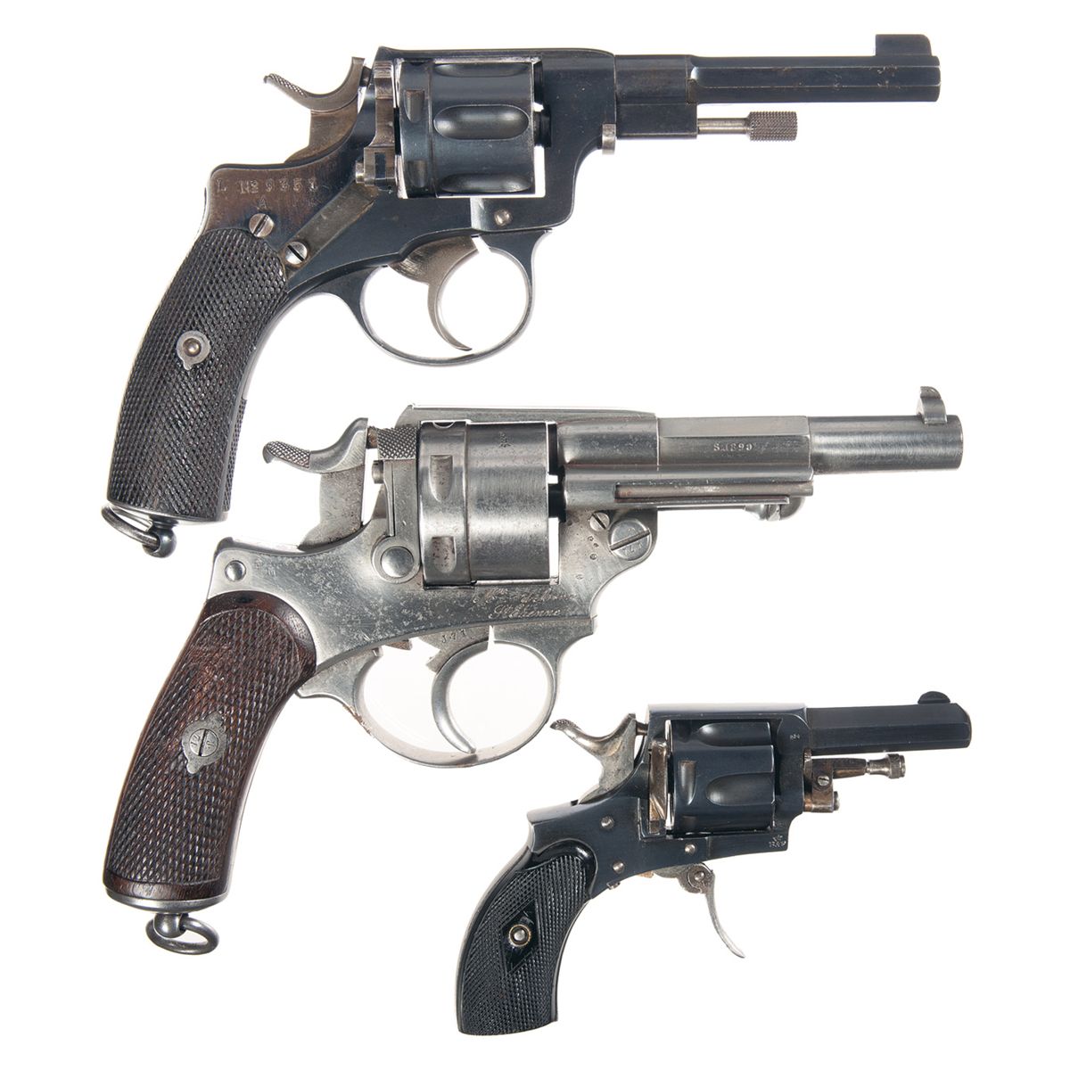 Three European Double Action Revolvers -A) Husqvarna Model 1887 Double ...