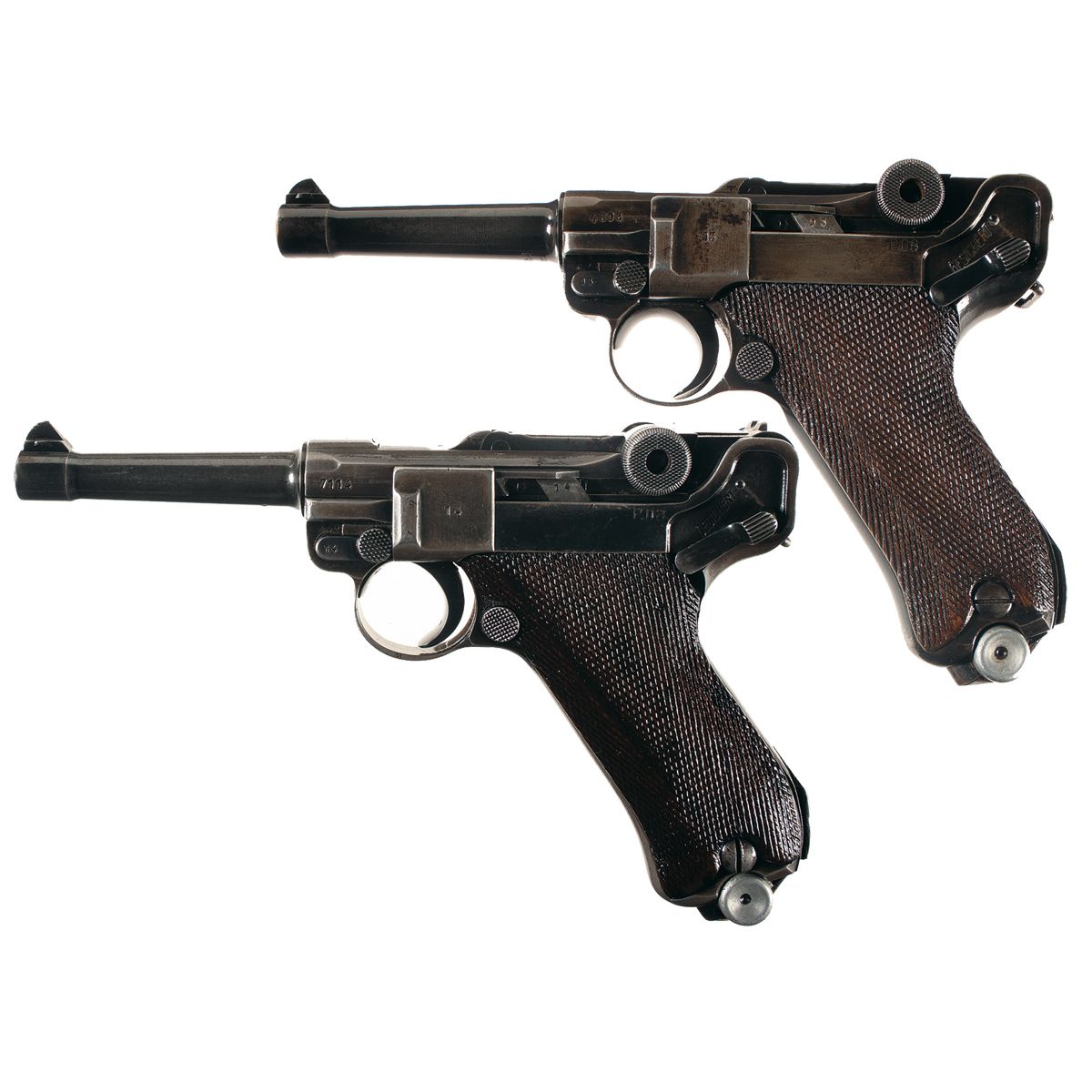 Two Luger Pistols A Mauser Byf Code 41 Dated Luger Semi Automatic Pistol two-luger-pistols-a-mauser-byf-code-41-dated-luger-semi-automatic-pistol