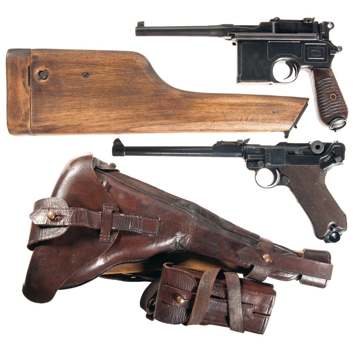 Two German Pistols -A) Mauser Model 1930 Broomhandle Semi-Automatic ...