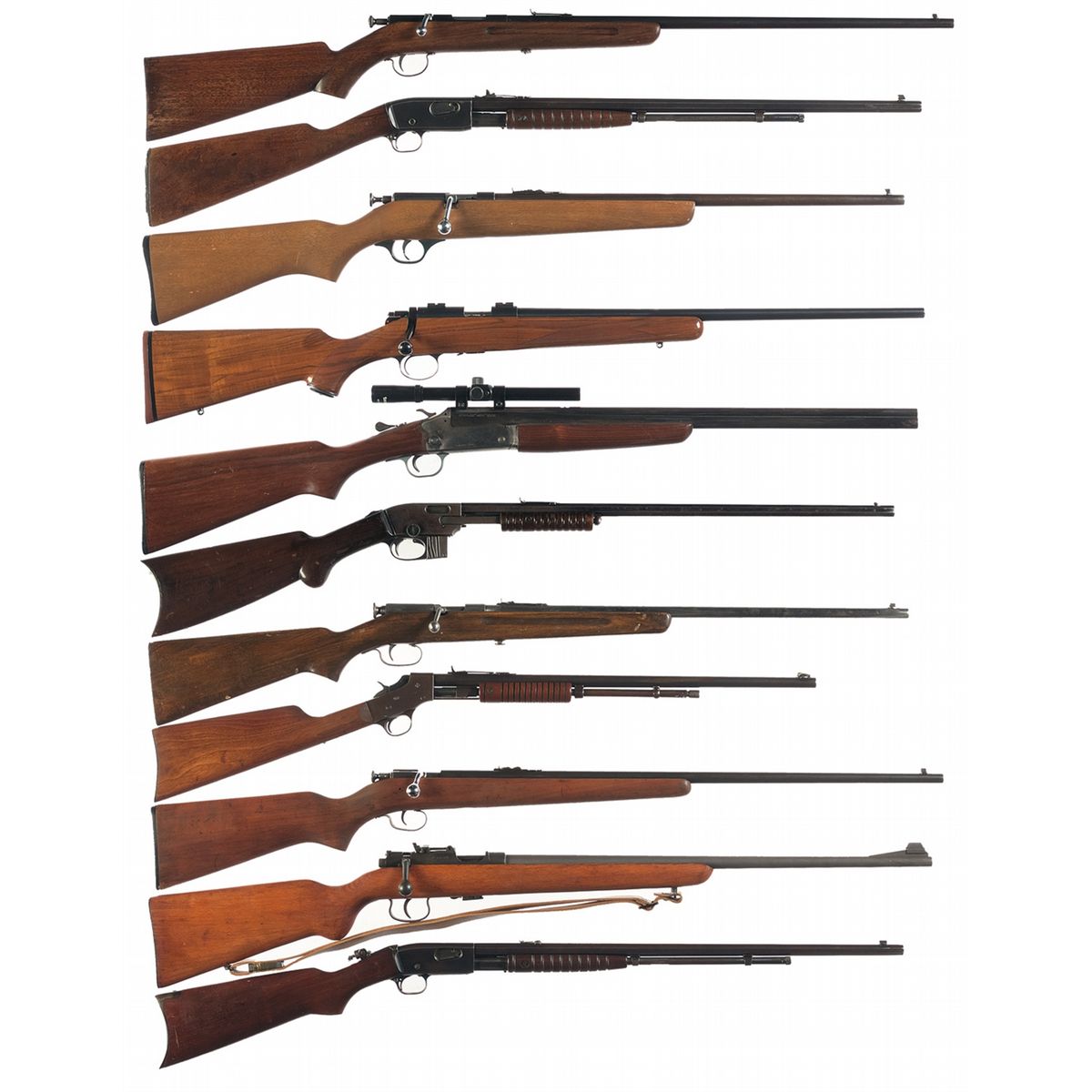 Ten Rifles and One Combination Gun -A) Remington Arms Model 33 Single ...