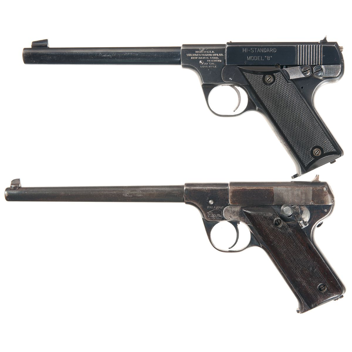 Two 22 LR Pistols -A) High Standard Model B Semi-Automatic Pistol