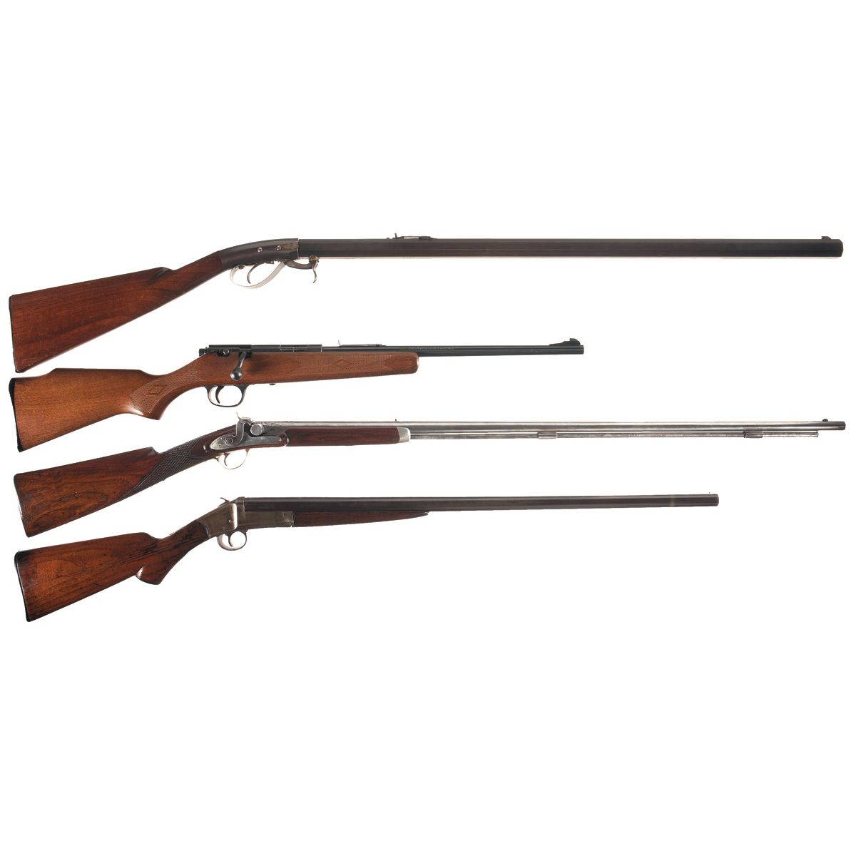 Four Long Guns -A) Numrich Arms Hopkins & Allen The 45 Target Under ...