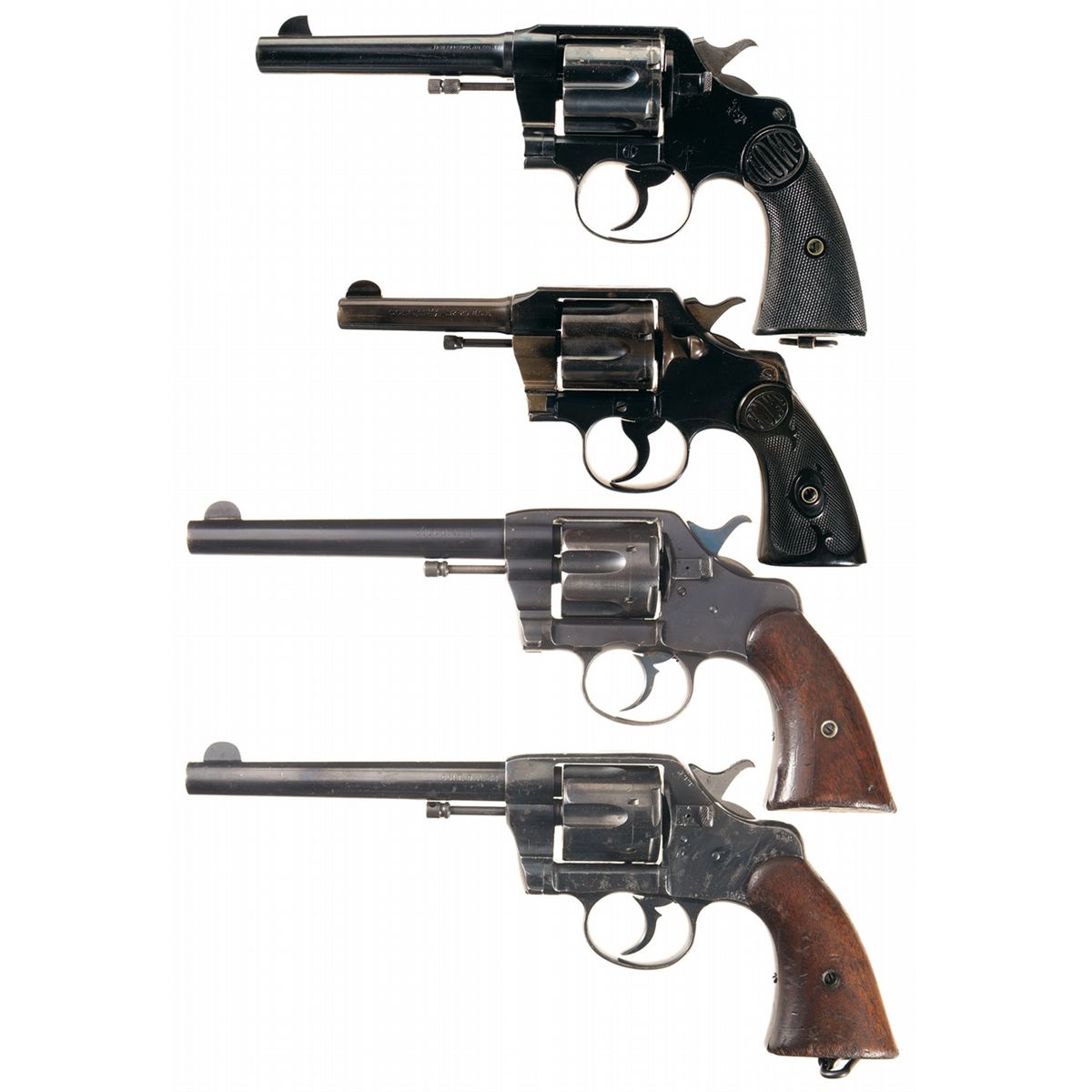 Four Colt Double Action Revolvers -A) Colt New Service Double Action ...