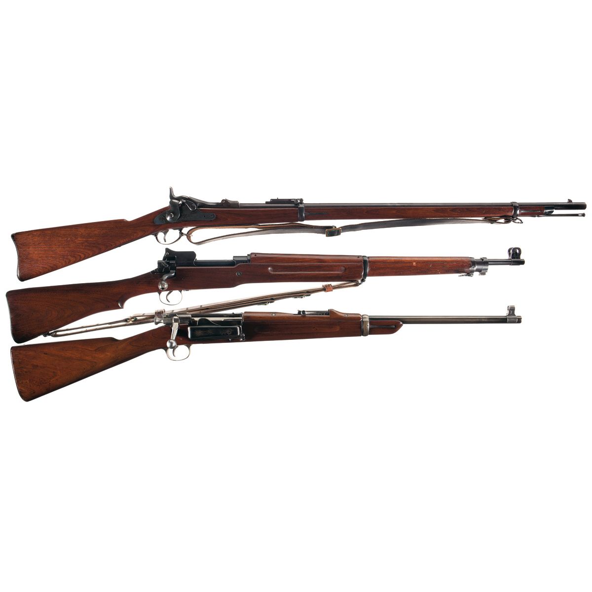Three U.S. Rifles -A) U.S. Springfield Model 1884 Trapdoor Rifle