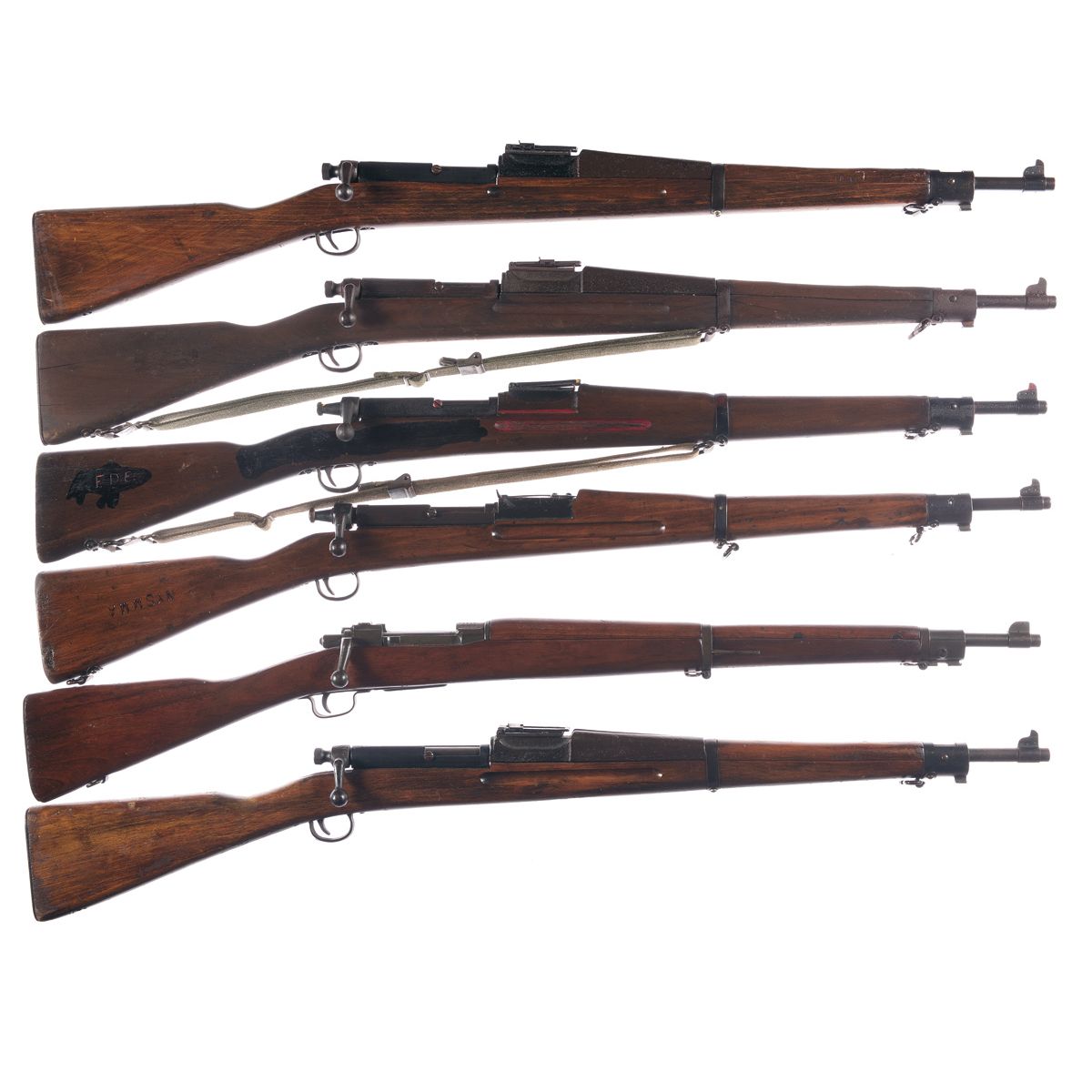 Six Training Rifles and a Collection of Books -A) WWI Training Rifle