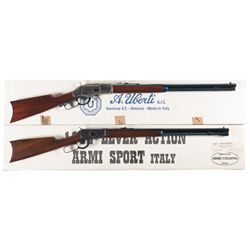 Two Boxed Italian Reproduction Lever Action Rifles -A) Uberti 1873 ...