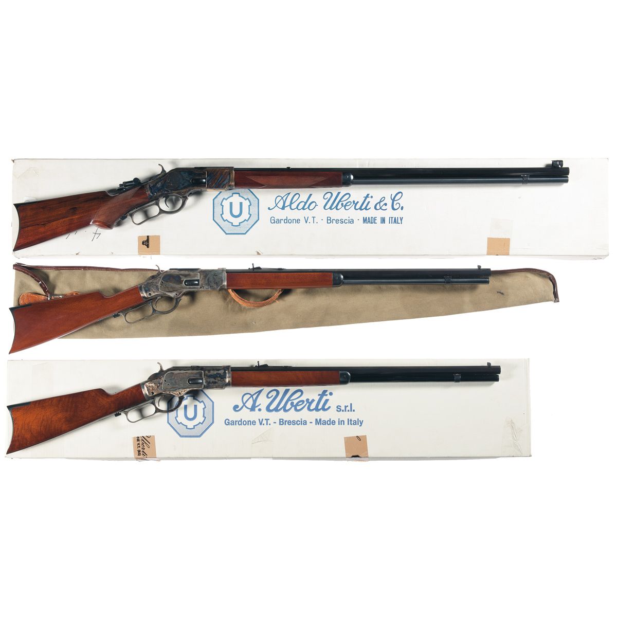 Three Italian Reproduction Lever Action Rifles -A) Uberti Reproduction ...