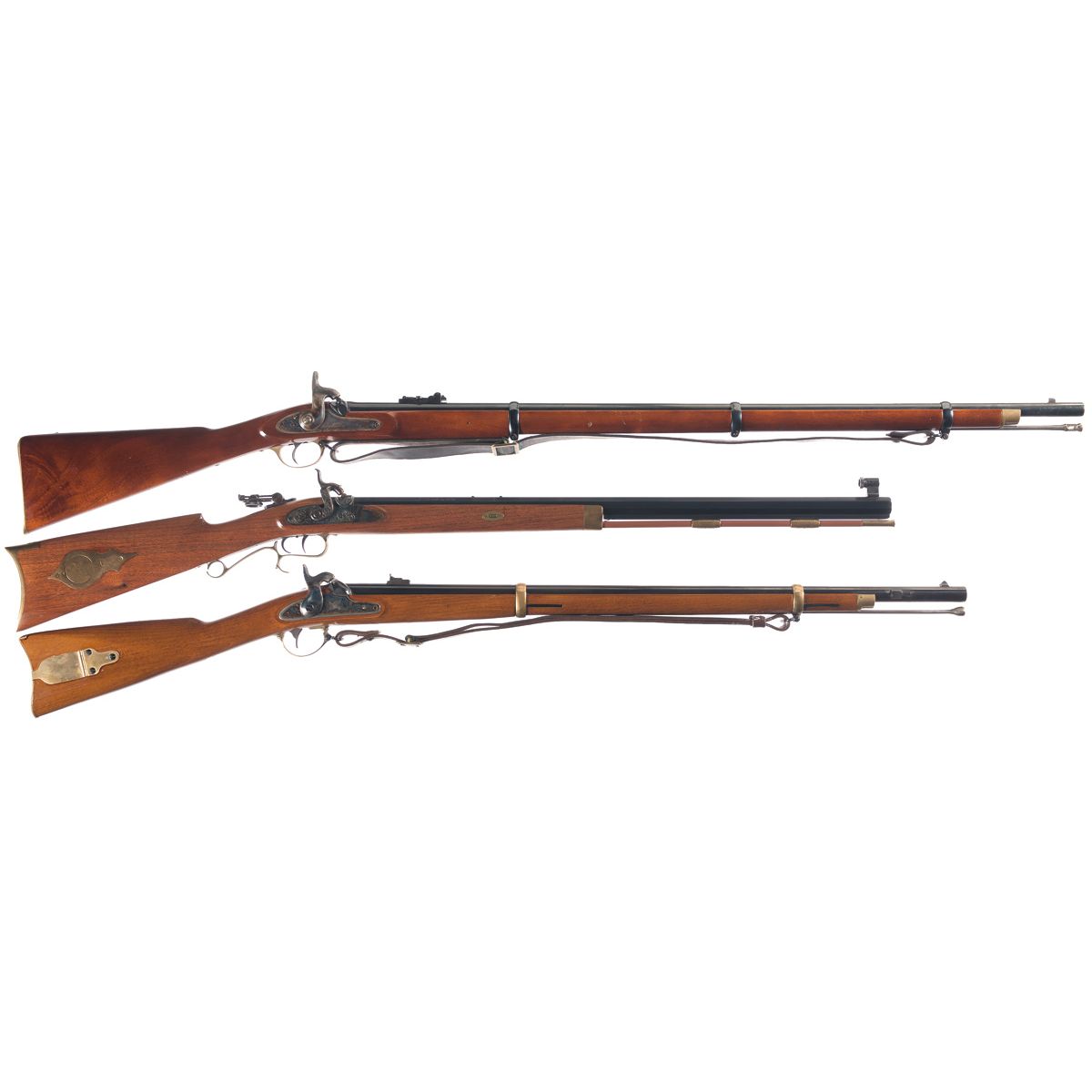 Three Percussion Long Guns -A) Parker- Hale Reproduction 1853 Enfield ...