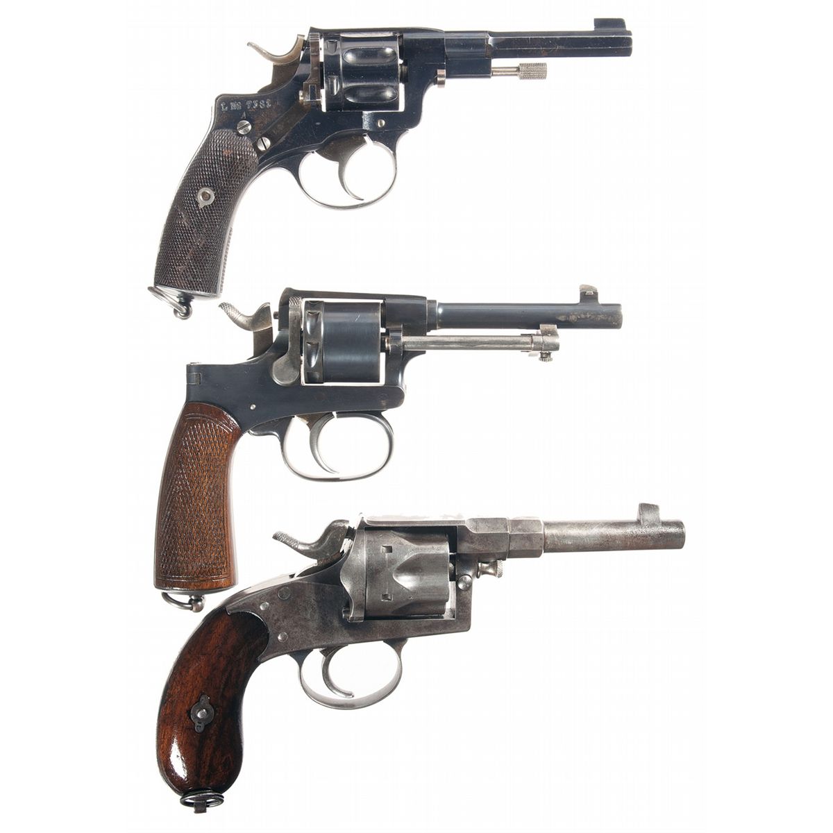 Three European Revolvers -A) Husqvarna Model 1887 Double Action Revolver