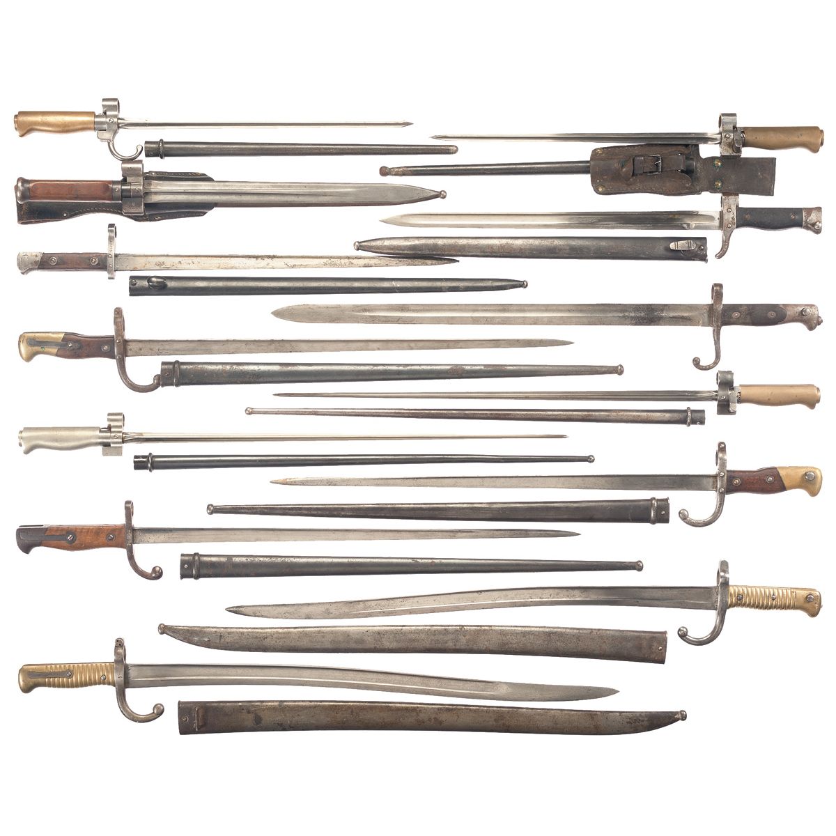 Thirteen European Bayonets, Chiefly French