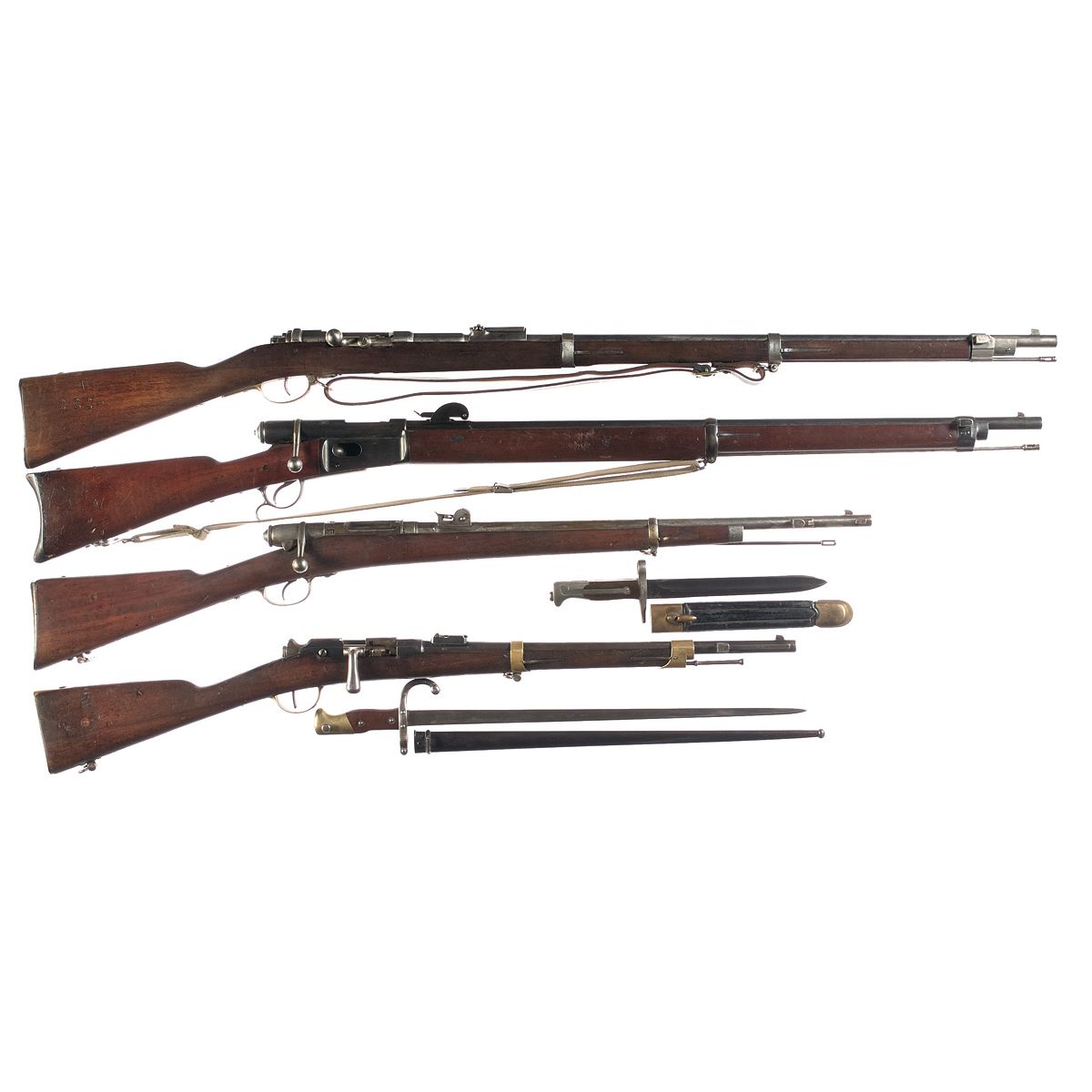 Three Bolt Action Rifles and One Carbine -A) Mauser Improved Model 1871 ...
