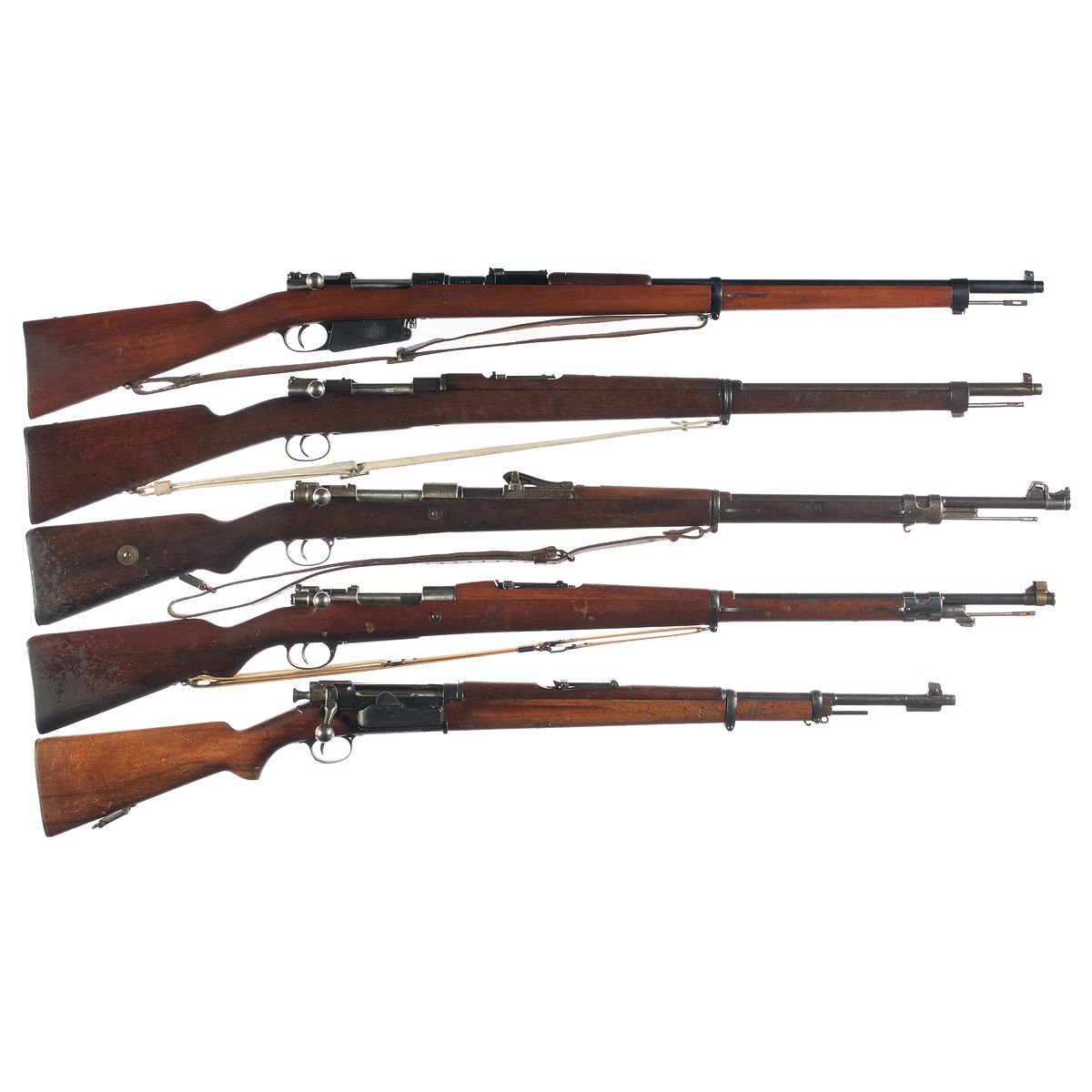 Five Bolt Action Military Rifles -A) Argentine Mauser Model 1891 Bolt ...