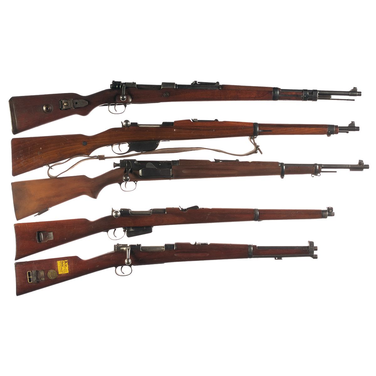 Five European Military Longarms -A) Pre-War Mauser "42" Code 1938 Date ...