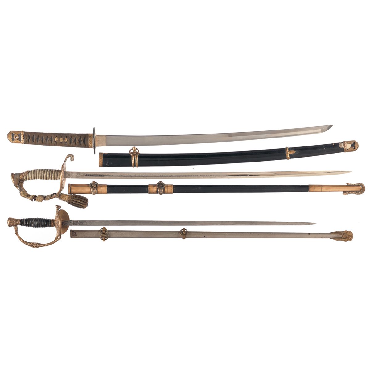 Regulation U.S. Navy Officers Sword with Inscribed Blade and Bullion ...