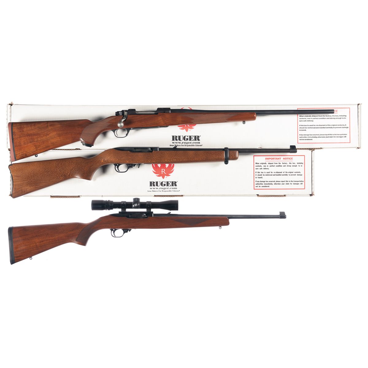 Three Ruger Long Guns -A) Ruger Model 77 Hawkeye Bolt Action Rifle with Box
