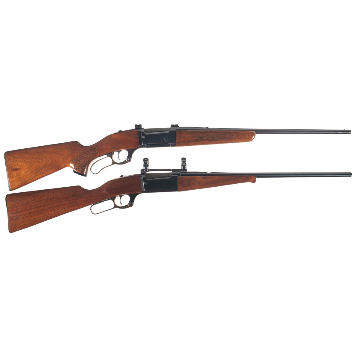 Two Savage Model 99 Lever Action Rifles -A) Savage Model 99-C Lever ...
