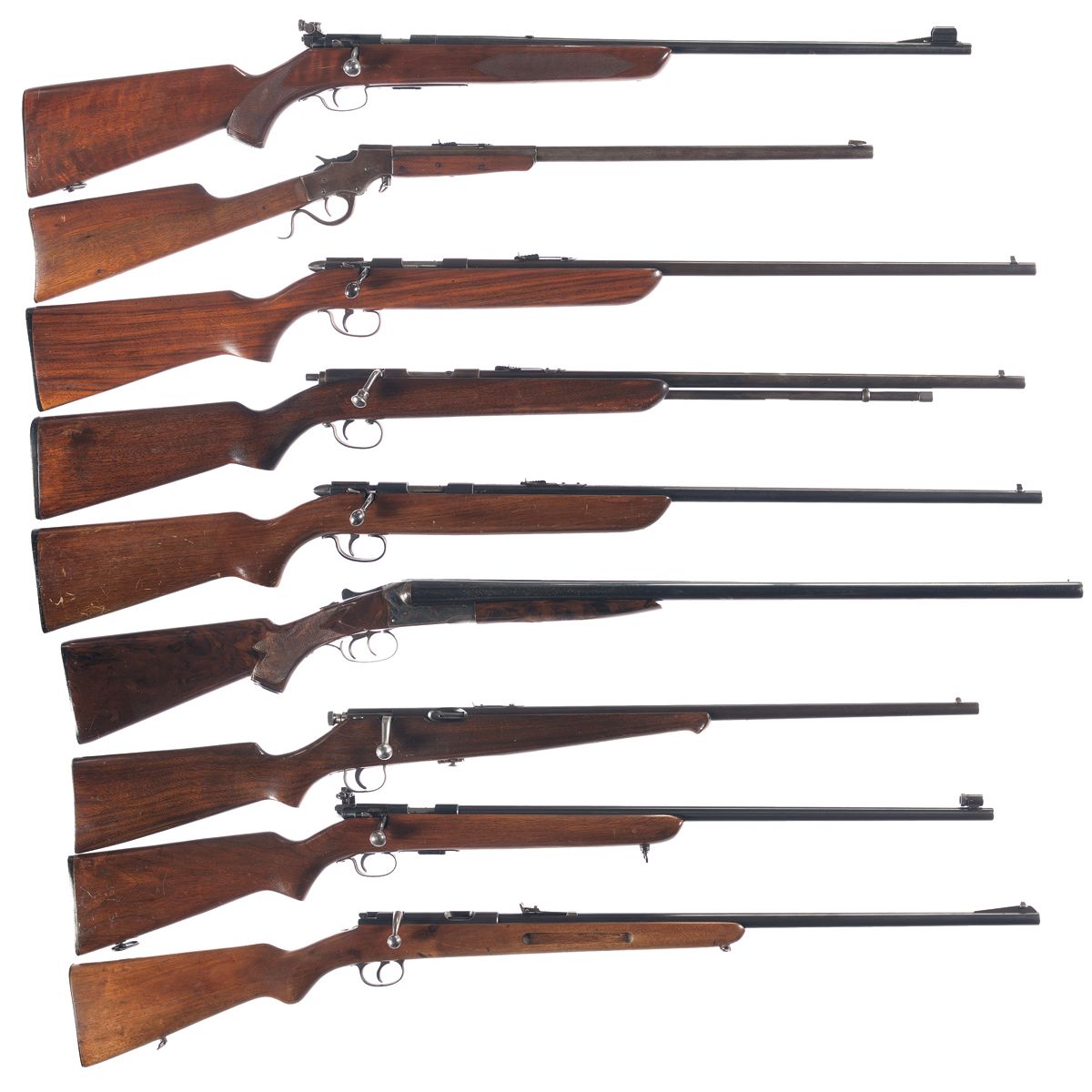 Nine Longarms -A) Winchester Model 75 Sporting Bolt Action Rifle