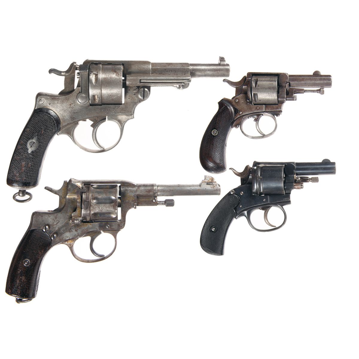 Four Antique Double Action Revolvers -A) Dickinson English Bulldog ...