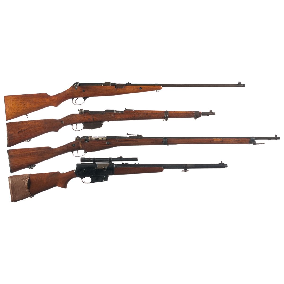 Four Long Guns -A) Custom Ross Model 1905 Straight Pull Bolt Action Rifle