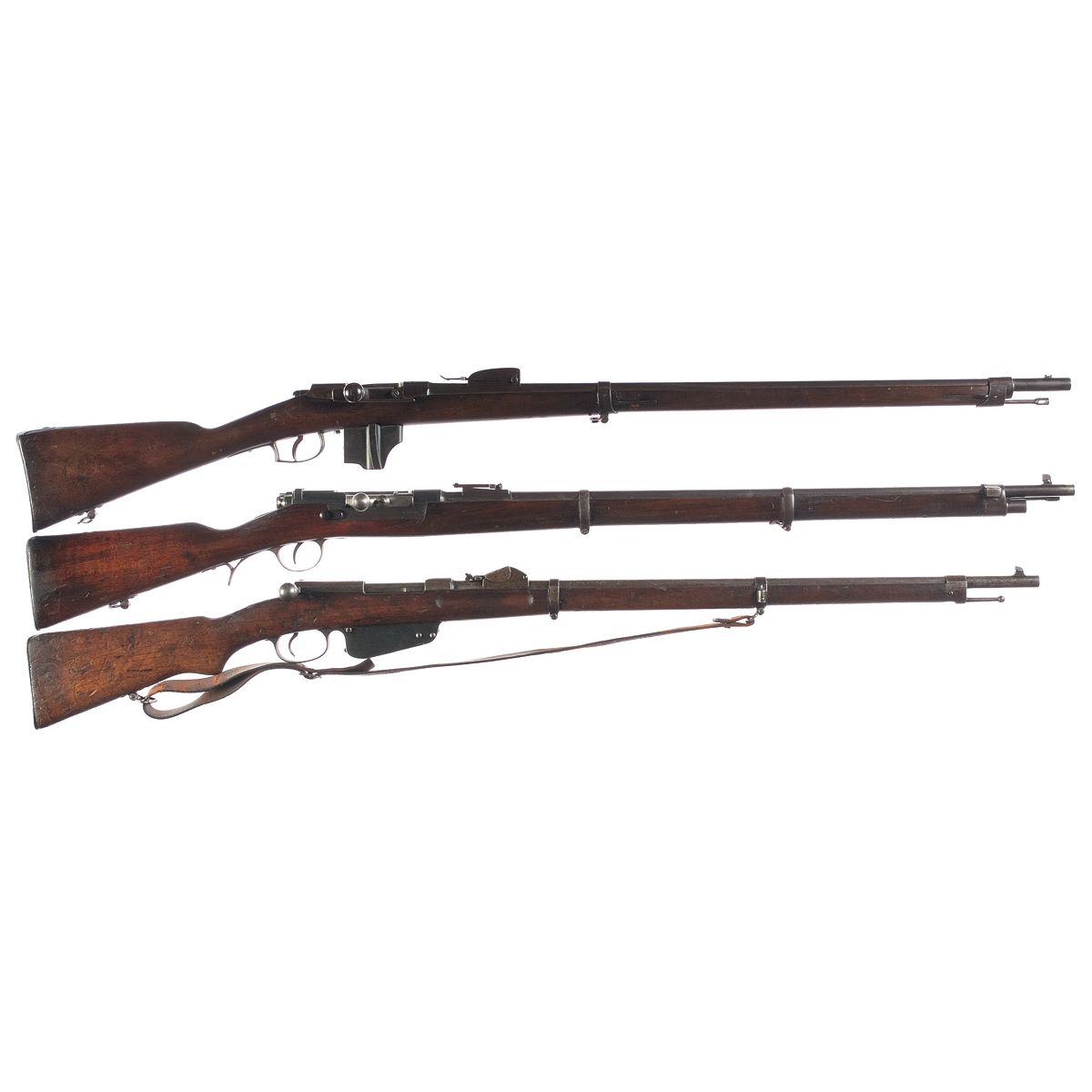 Three Antique Bolt Action Military Rifles -A) Dutch Beaumont Model 1874 ...