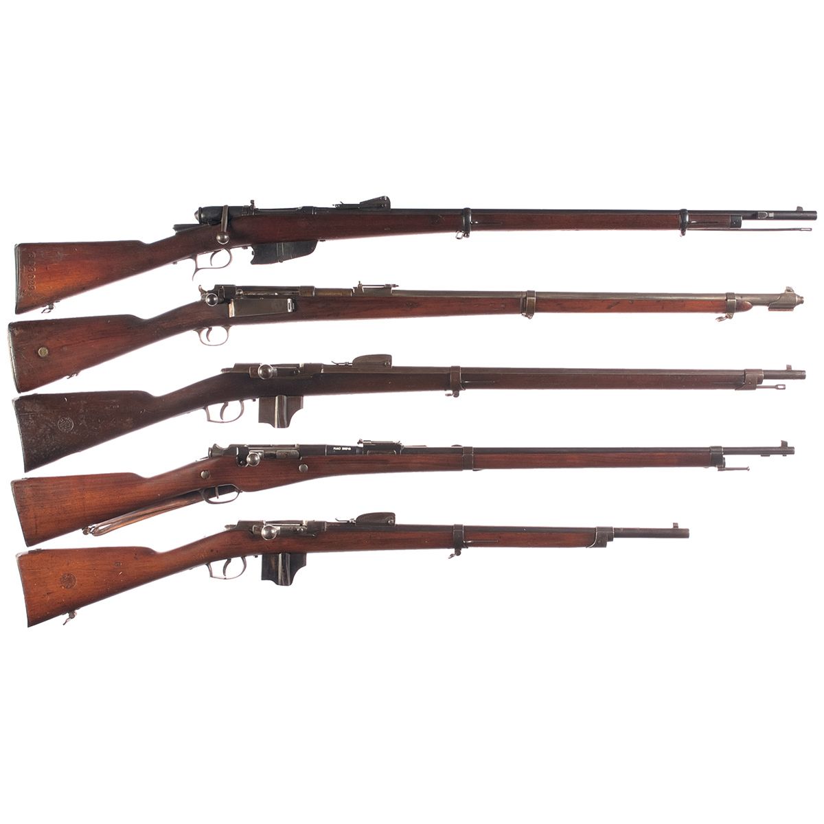 Five Bolt Action Military Rifles -A) Italian Vetterli Model 1870/87/15 ...