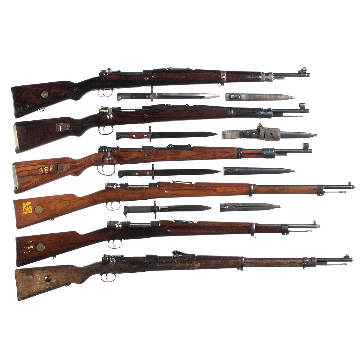 Six Bolt Action Military Rifles -A) CZ Vz24 Bolt Action Rifle with Bayonet