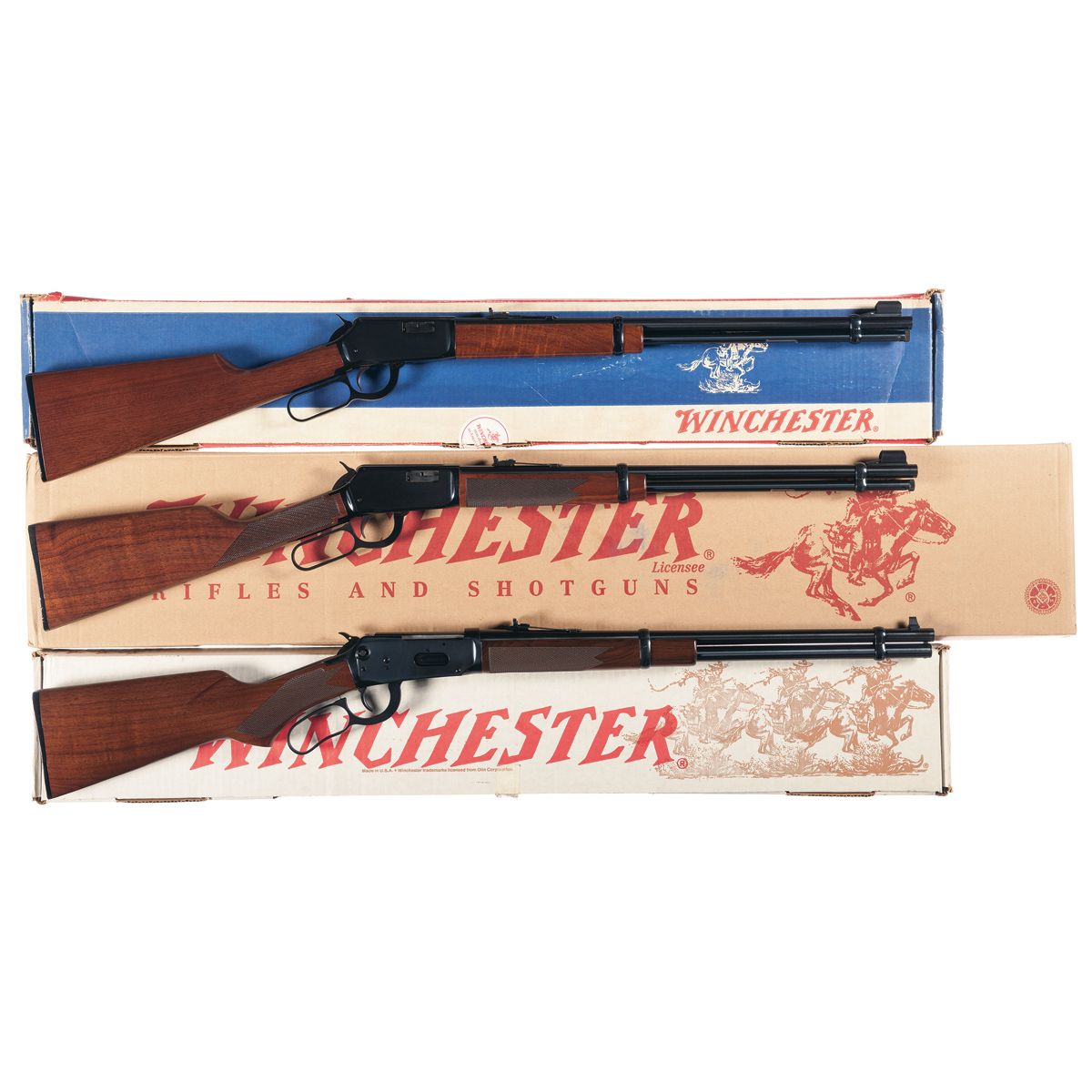 Three Boxed Winchester Lever Action Rifles -A) Winchester Model 9422M ...