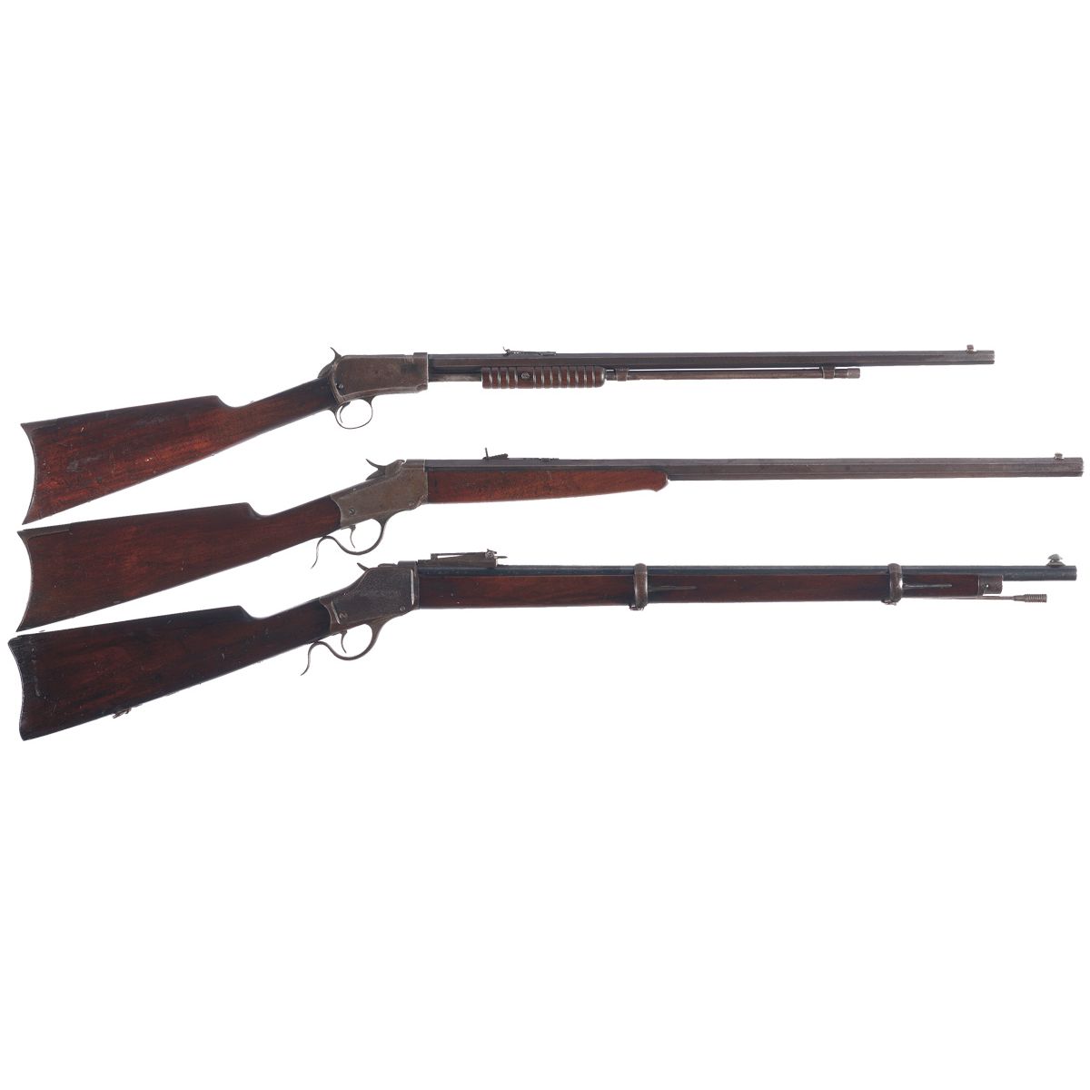 Three Winchester Long Guns -A) Winchester Model 1890 Slide Action Rifle