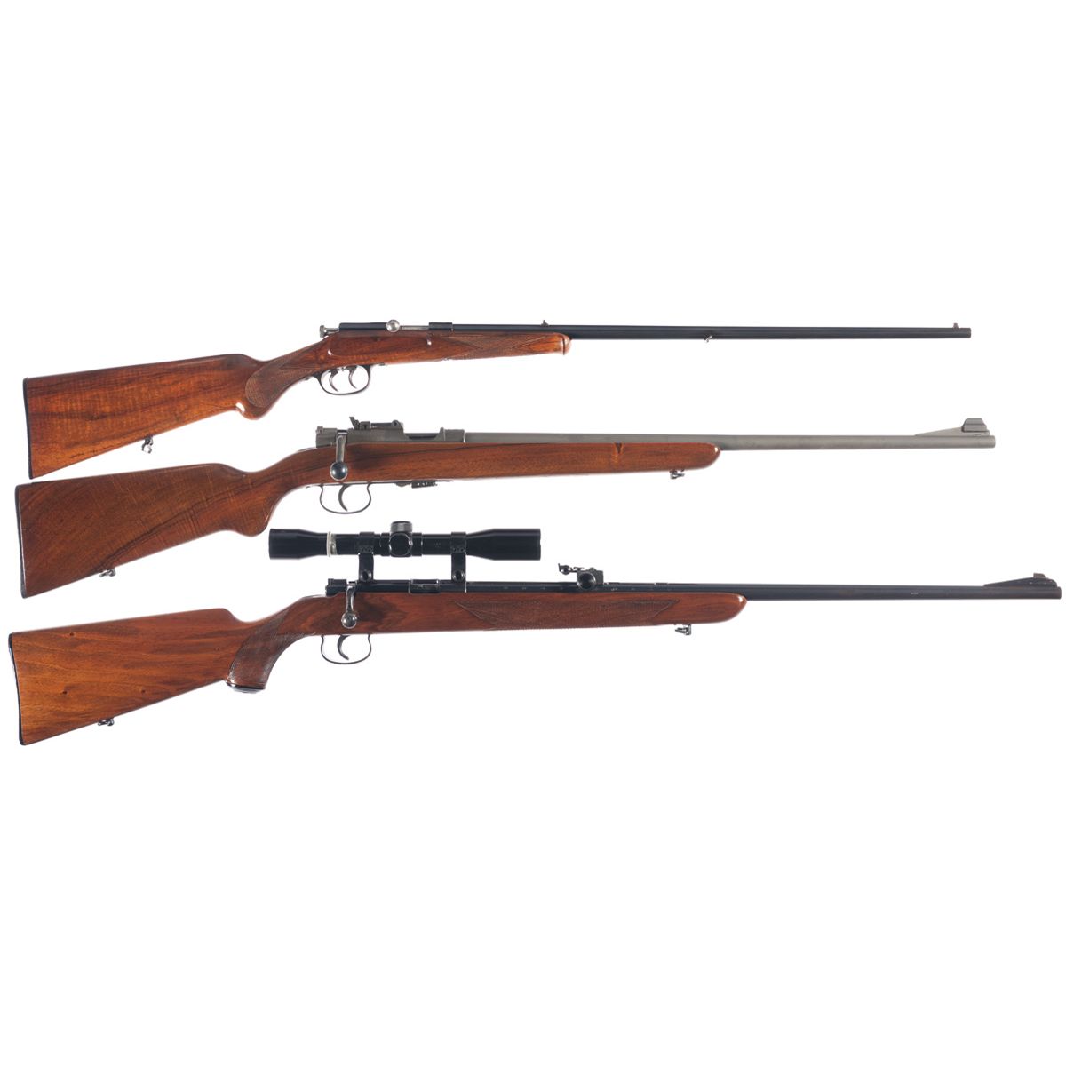 Three European Bolt Action Rifles -A) German Single Shot Bolt Action Rifle